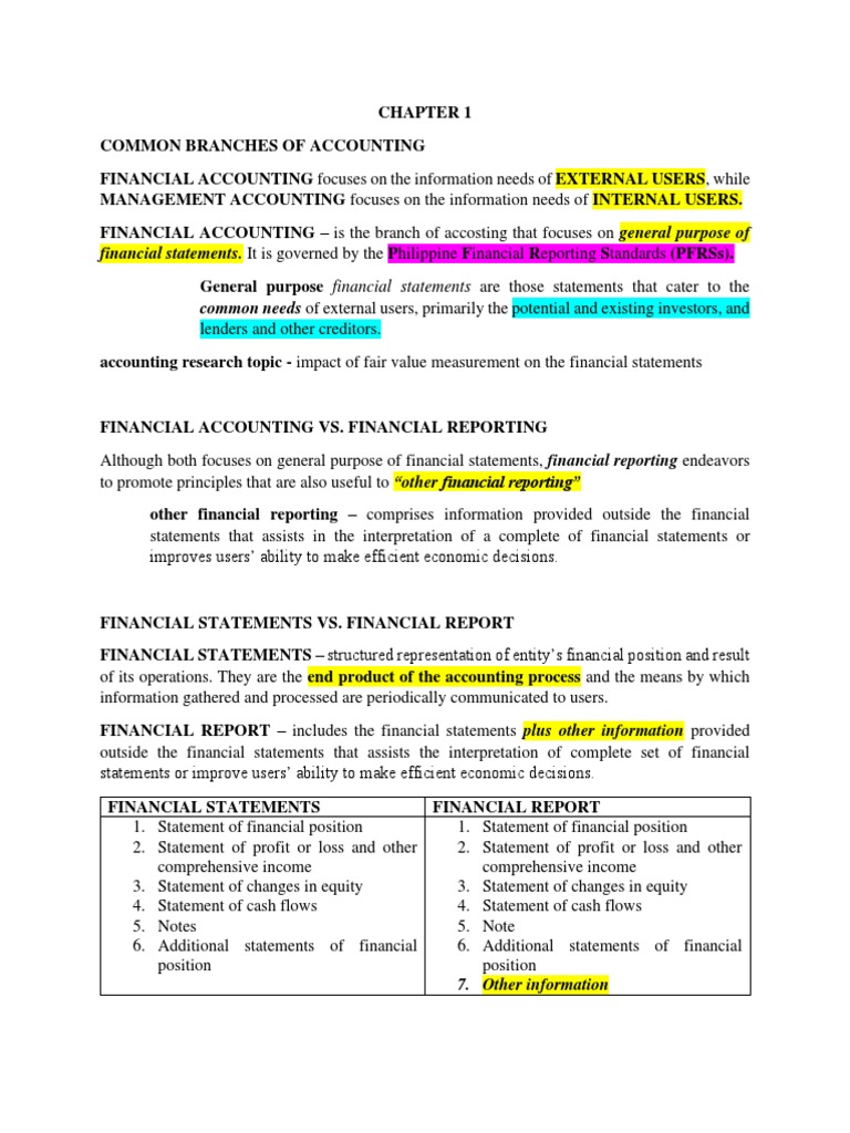 Common Branches of Accounting Explained | PDF | Financial Statement ...