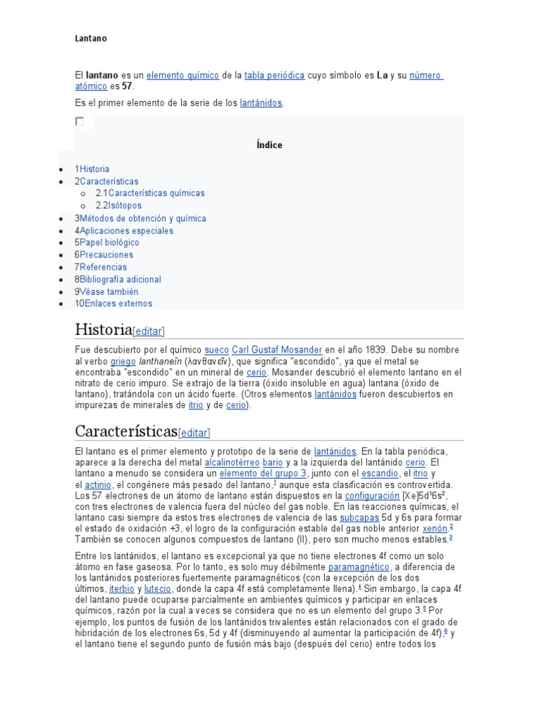 Lantano Cursero | PDF | Elementos metálicos | Ciencias fisicas