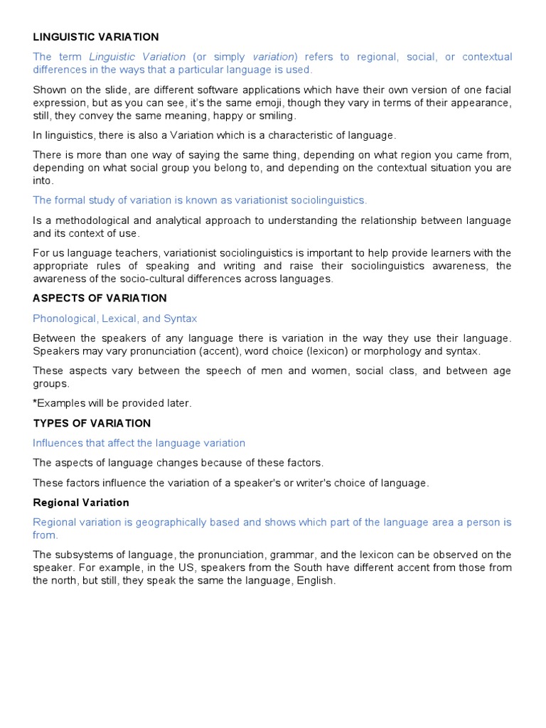 Language Variation Script | PDF | Linguistics | Sociolinguistics