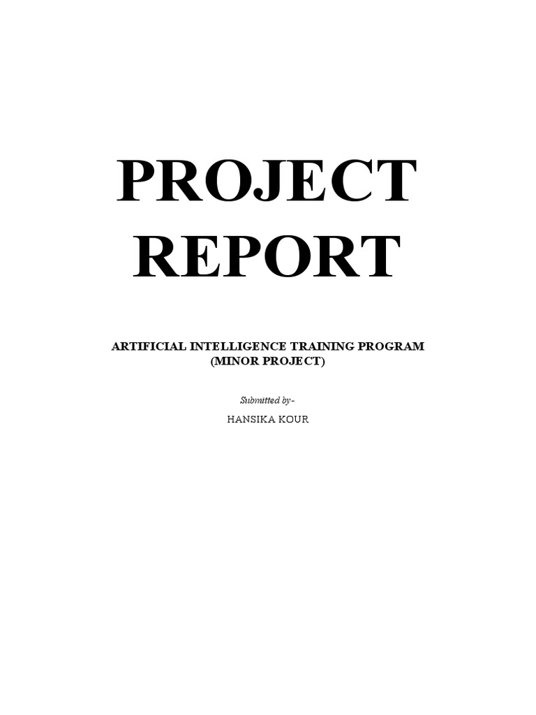 Project Report (Minor Project) | PDF | Machine Learning | Cognitive Science
