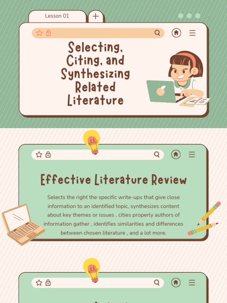 Selecting Citing and Synthesizing Related Literature | PDF