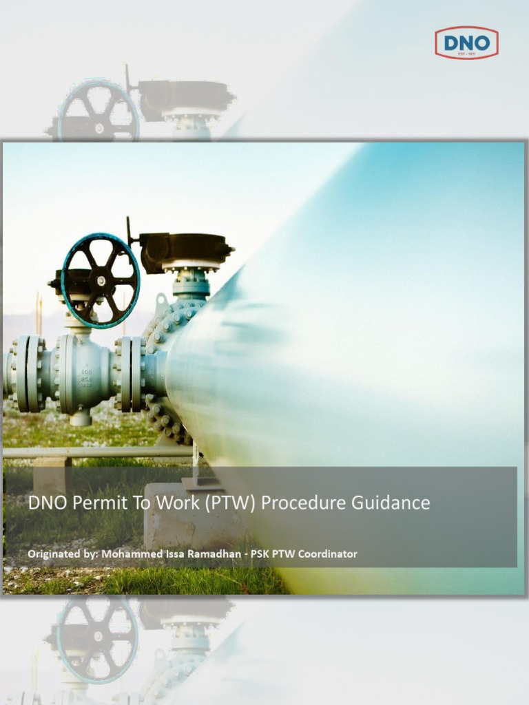 DNO Permit To Work (PTW) Procedure Guidance | PDF | Occupational Safety And Health | Risk