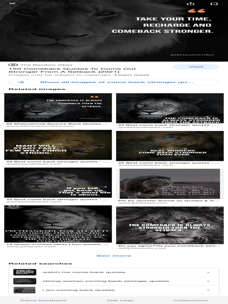 Come Back Stronger Quotes | PDF