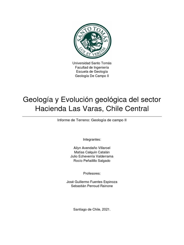 Informe - Geología de Campo II-Final | PDF | Roca clástica | Andes