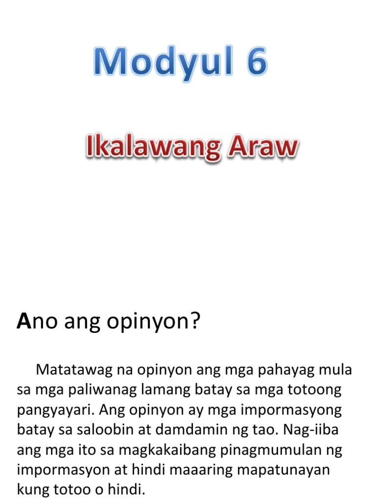 2nd QTR 2nd Day Modyul 6 Elemento NG Sanaysay | PDF