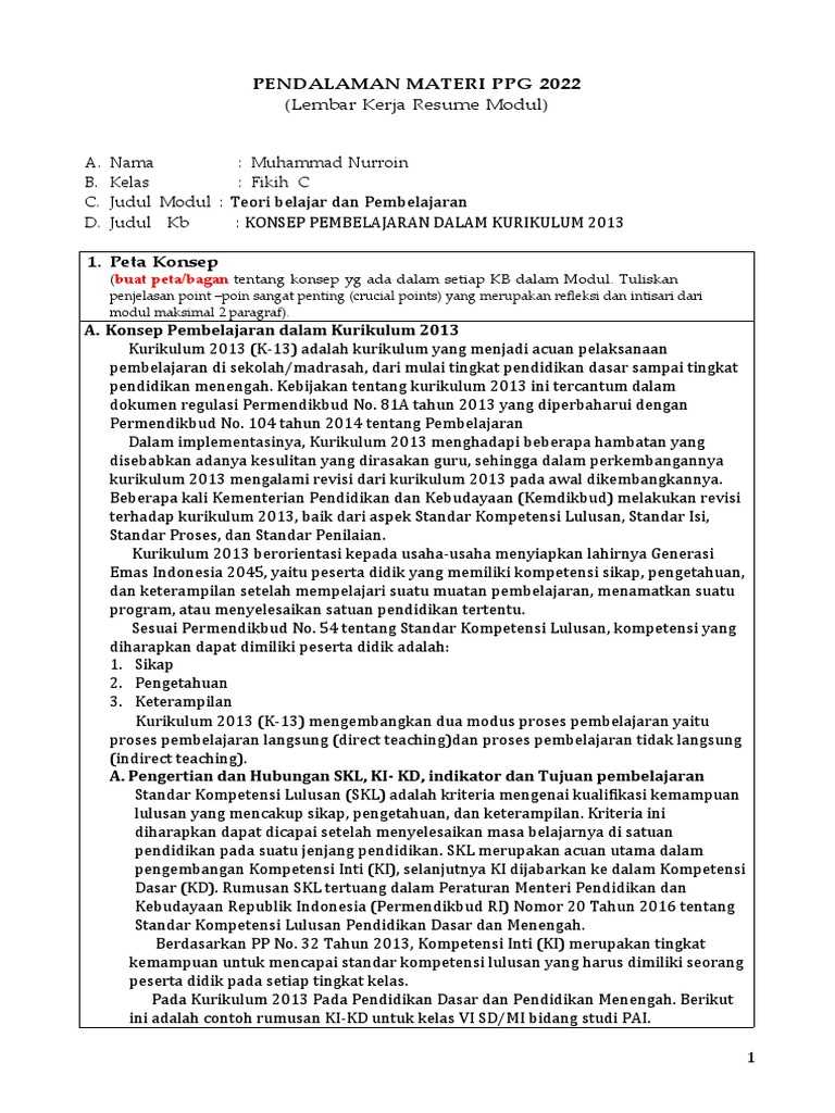 Resume KB 4 KONSEP PEMBELAJARAN | PDF