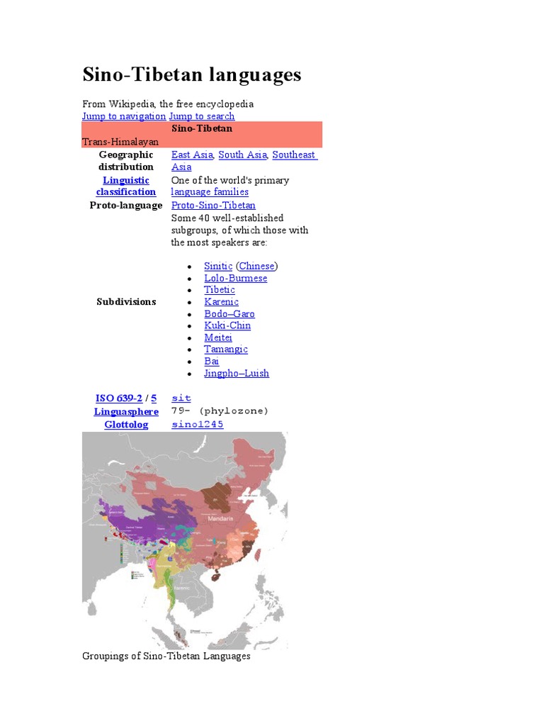 Sino-Tibetan Languages | PDF | Language Families | Human Communication