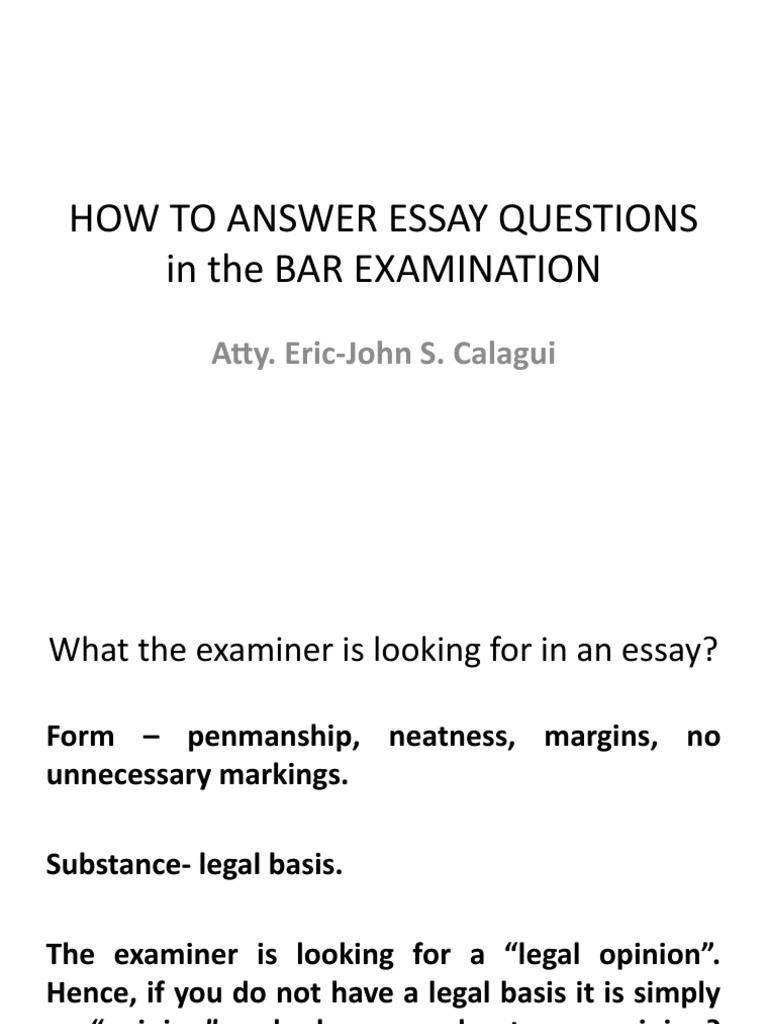 How To Answer in The Bar Exam | PDF