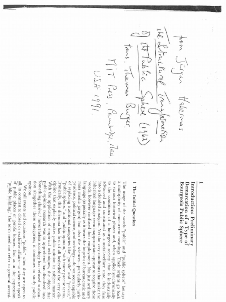 Habermas Structural Transformation 1-56 | PDF Habermas Structural Transformation 1-56 | PDF