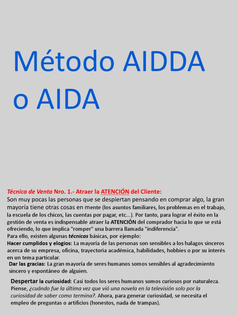 Método AIDDA o AIDA | PDF | Cliente | Business