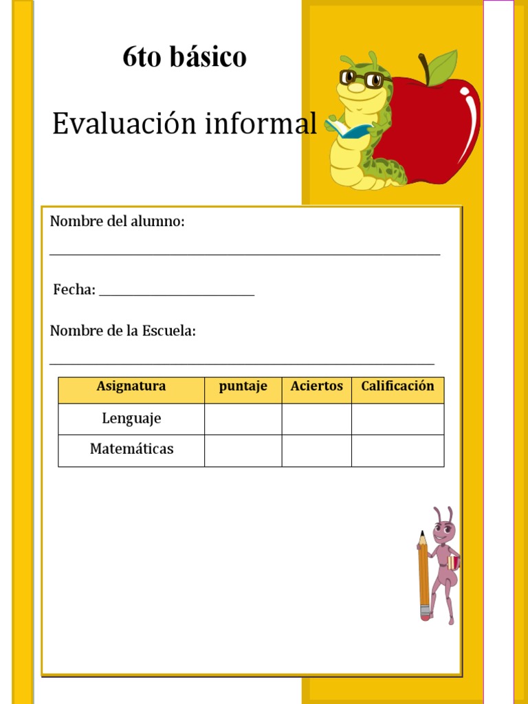 6to Basico Prueba Informal | PDF