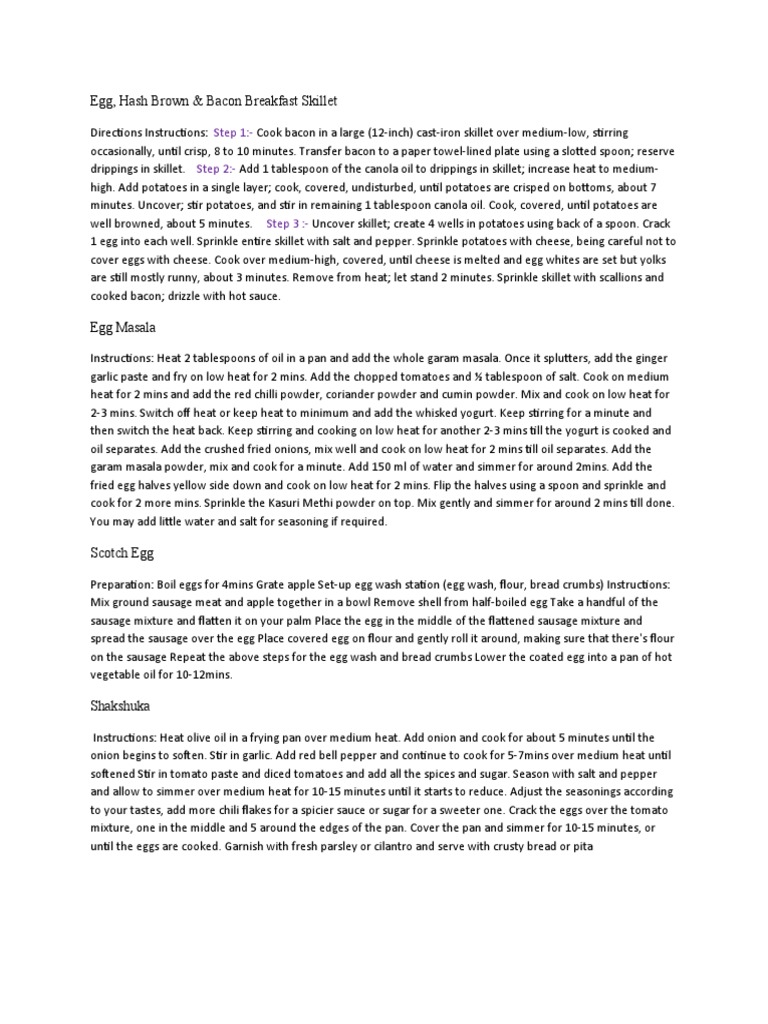 10 Egg Recipe and Procedure. | PDF | Sausage | Cooking
