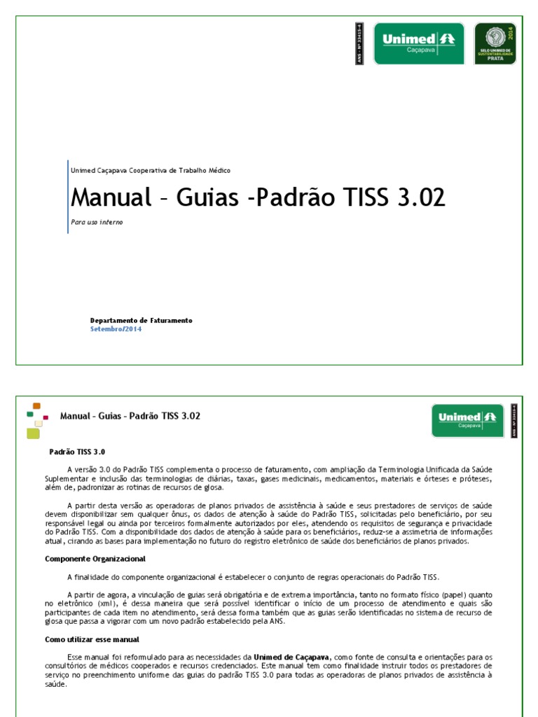 Manual - Guias - Padrão TISS 3.02 | PDF | Hospital | Dados