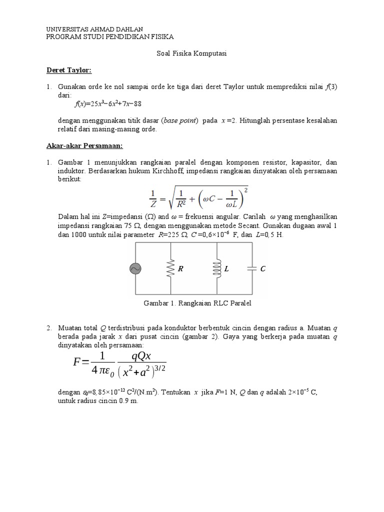 Soal Fisika Komputasi dan Interpolasi | PDF
