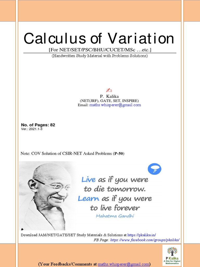 Wofx426tz2pygtegrpmv Calculus Of Variation Kalika 82pages Pdf