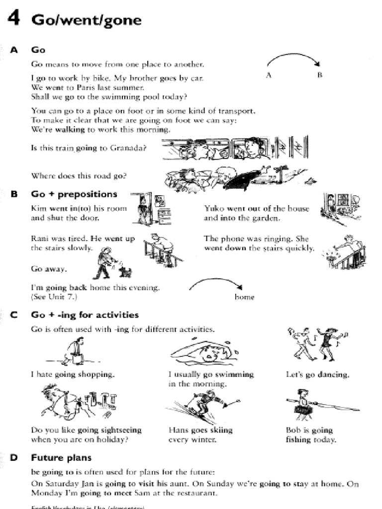 Go Went Gone Vocabulary | PDF
