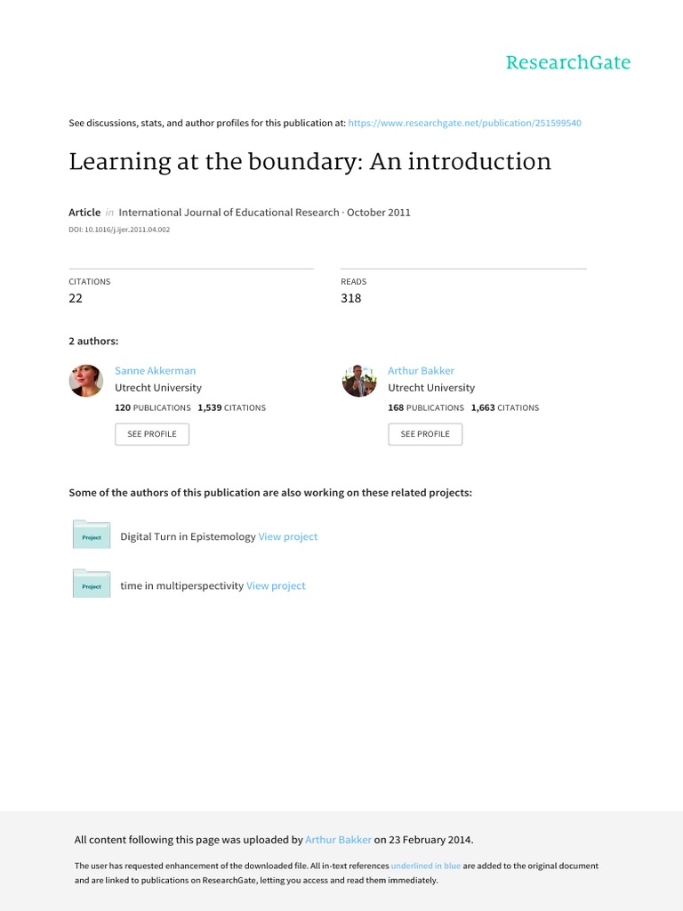 Akkerman Bakker 2011b Pdf Teachers Learning