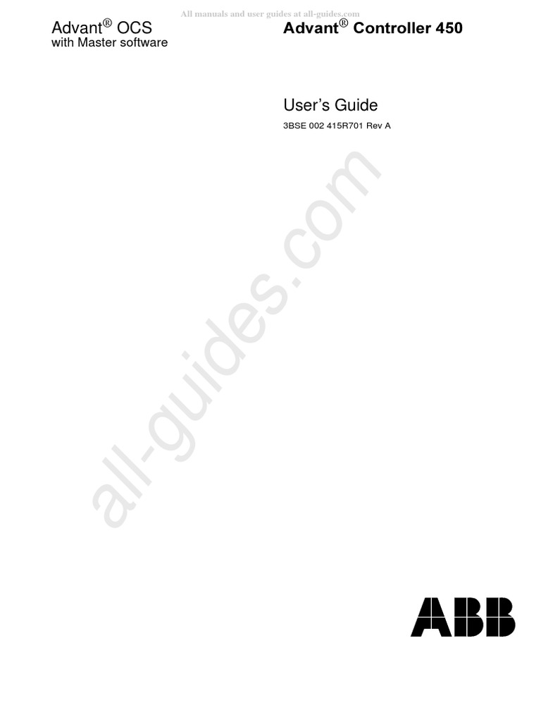 Advant Controller 450 User Manual | PDF