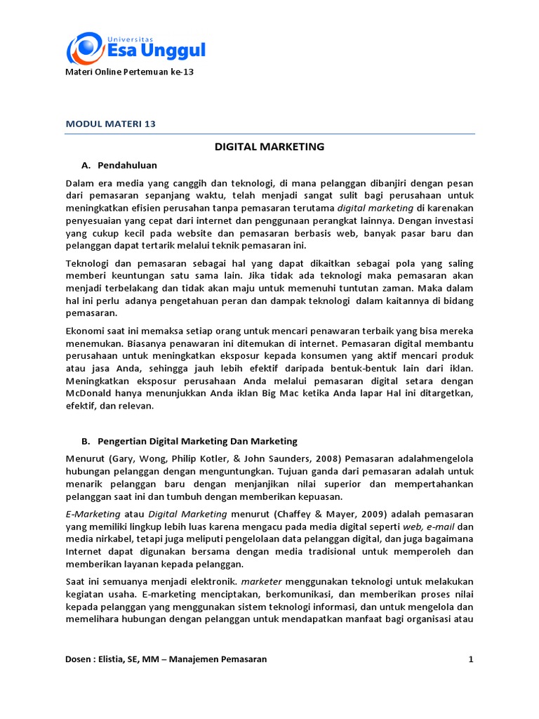 13 Modul Online Ke 13 Digital Marketing Pdf