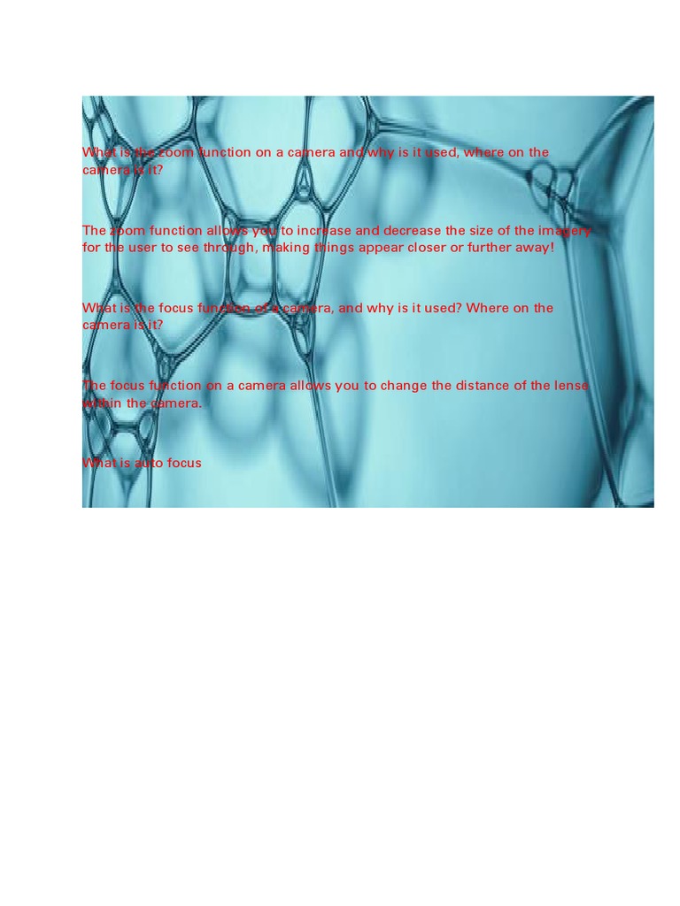 Camera Questions | PDF