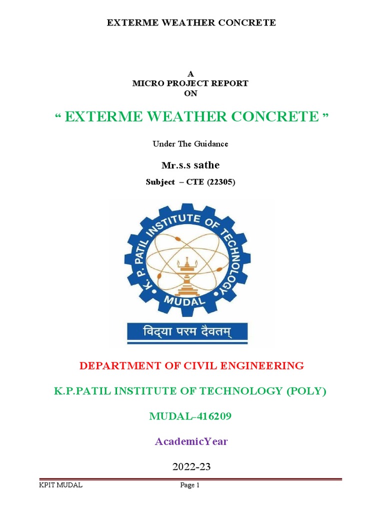 Extreme Weather Concrete (CTE) | Download Free PDF | Concrete | Cement