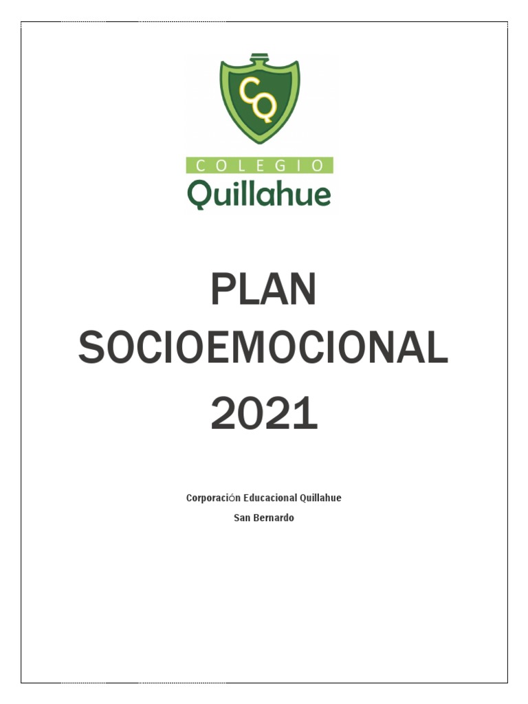 Plan Socioemocional 2021 | PDF | Las emociones | Evaluación