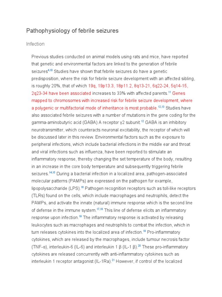 Pathophysiology of Febrile Seizures | Download Free PDF | Fever ...