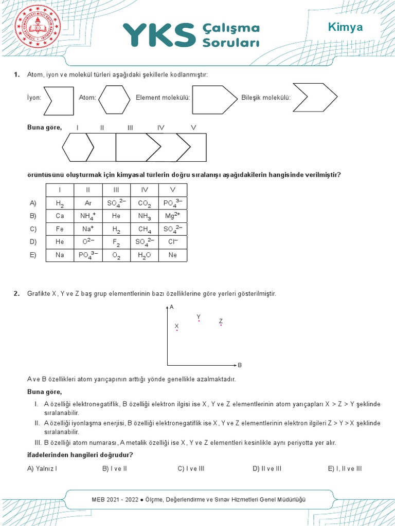 YKS Kimya | PDF