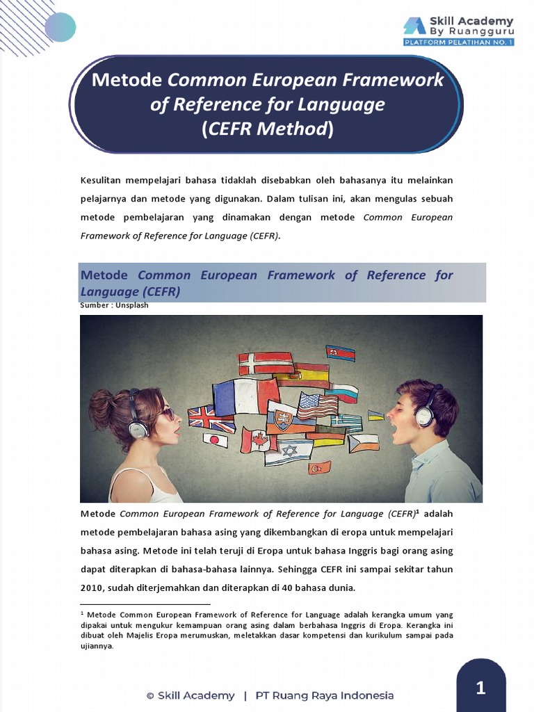 Metode Common European Framework (CEFR Method) : of Reference For ...