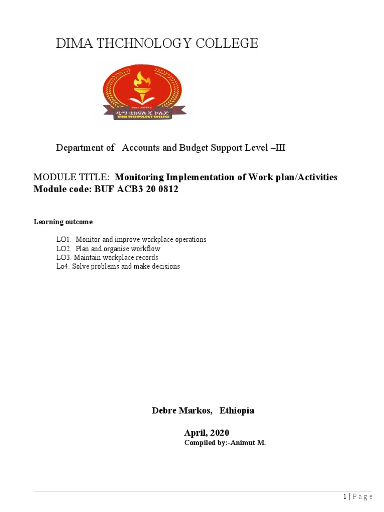 320 Monitoring Implementation of Work Plan | PDF | Leadership | Workflow