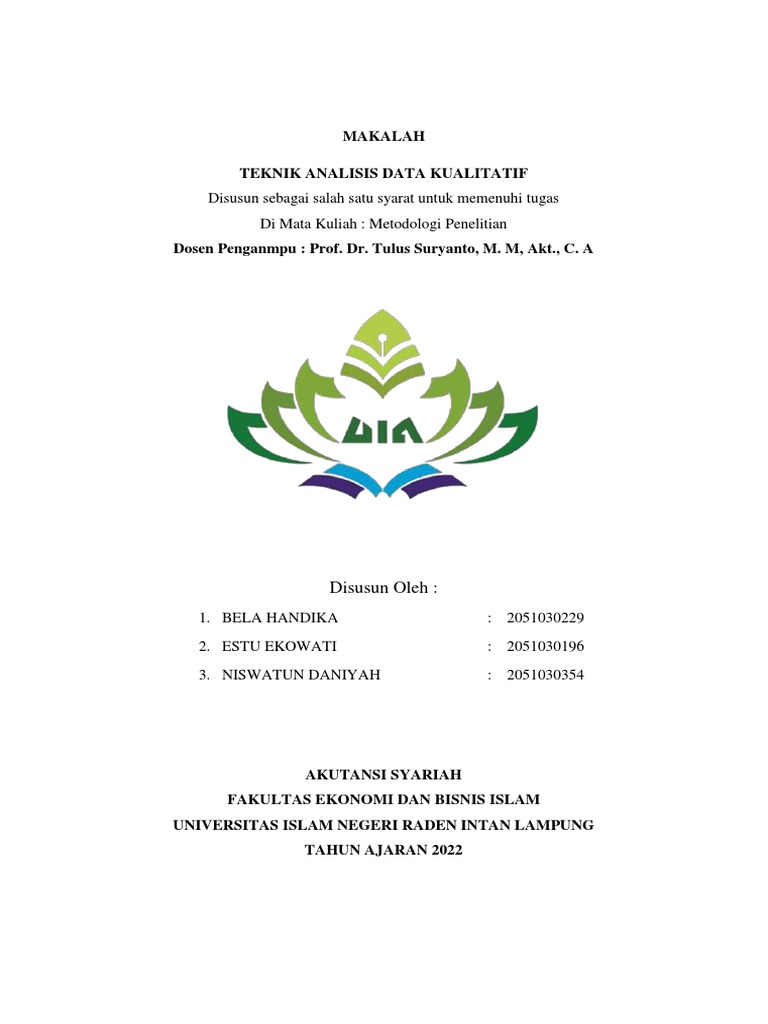 Analisis Data Kualitatif Pdf