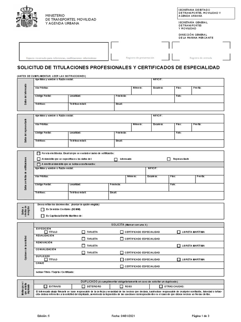 Solicitud Titulos Profesionales | PDF