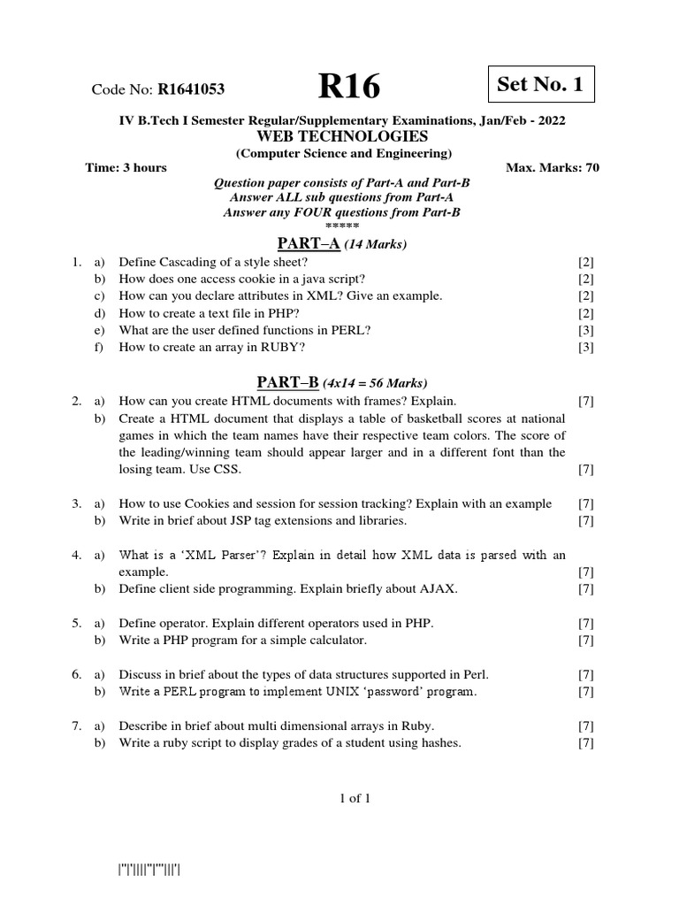 Web Technologies Jan 2022 | PDF | Php | Xml