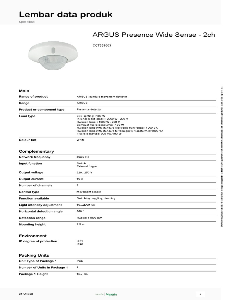 ARGUS - Motion Sensor - CCT551003 | PDF | Fluorescent Lamp | Compact Fluorescent Lamp