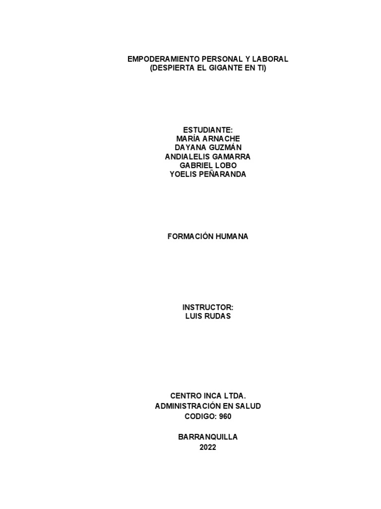 Sociodrama Empoderamiento Personal y Laboral | PDF
