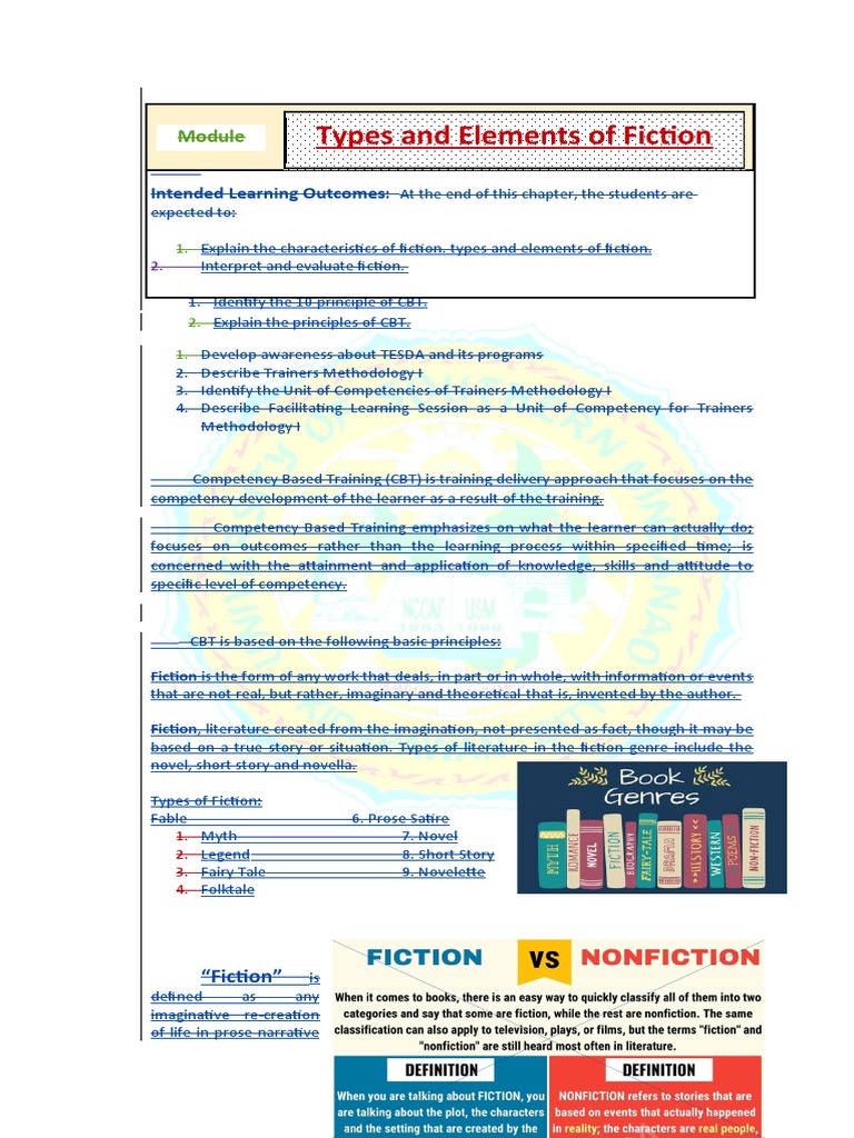 Fiction and Competency-Based Training Overview | PDF | Narration ...