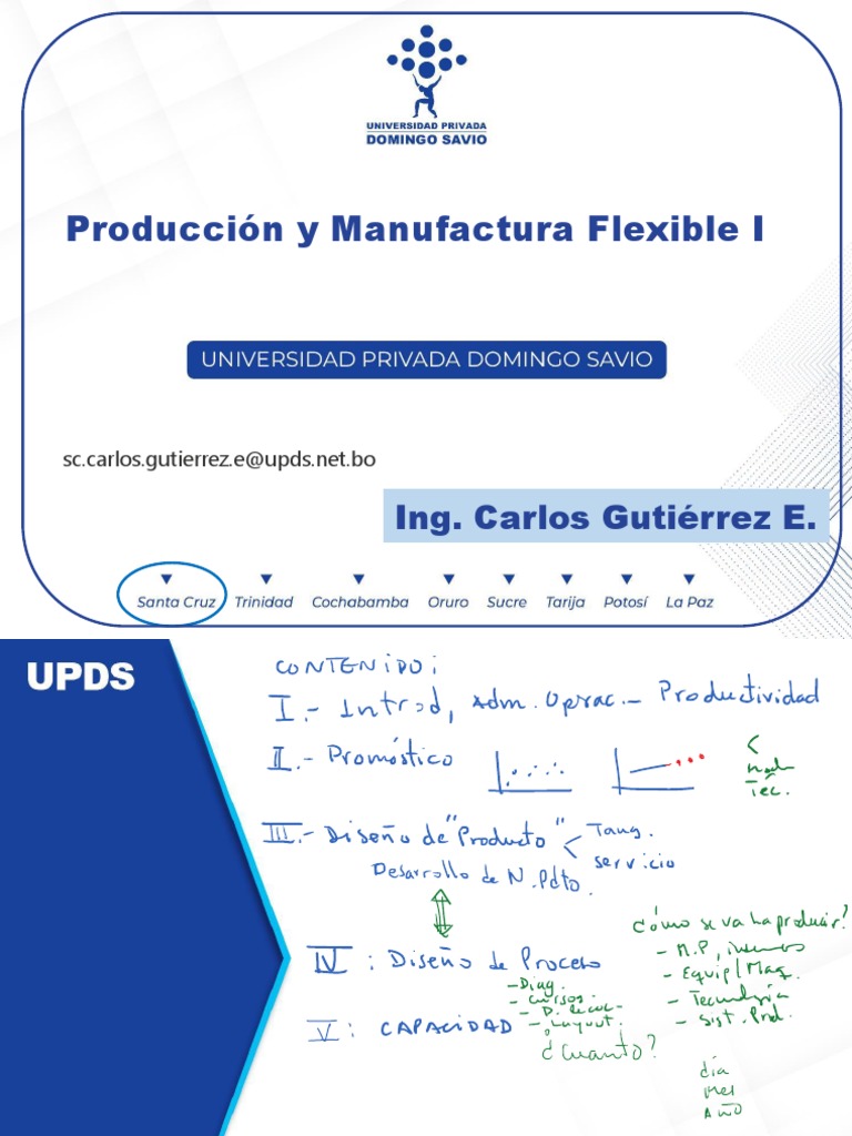 Producción y Manufactura Flexible I: Ing. Carlos Gutiérrez E | Descargar gratis PDF | Jefe de ...