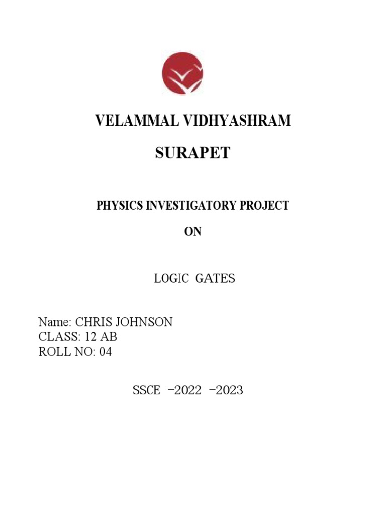 Phy Project Logic Gates | PDF | Logic Gate | Electronic Circuits
