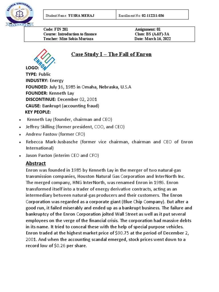 The Fall of Enron | PDF | Enron | Accounting