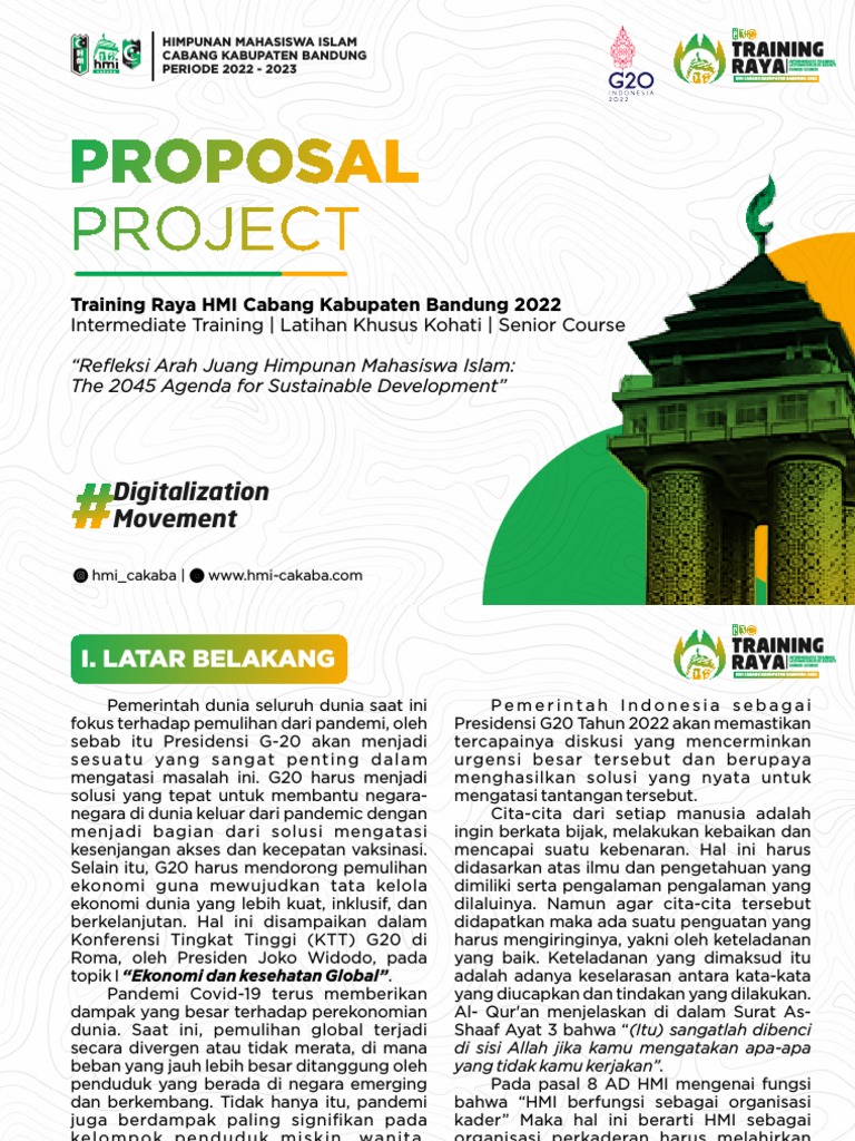 Proposal Project Training Raya HMI Cakaba 2022 | PDF