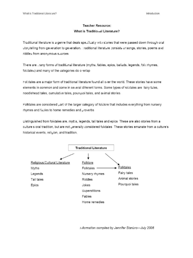 Traditional Literature | PDF