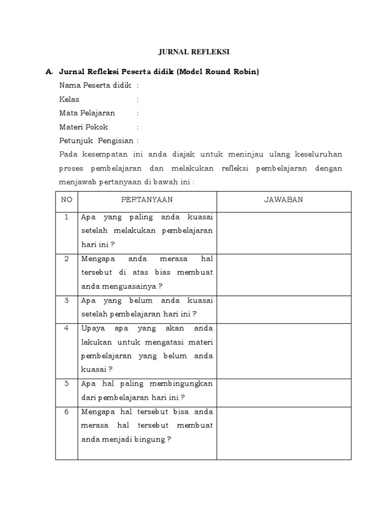 Jurnal Refleksi | PDF