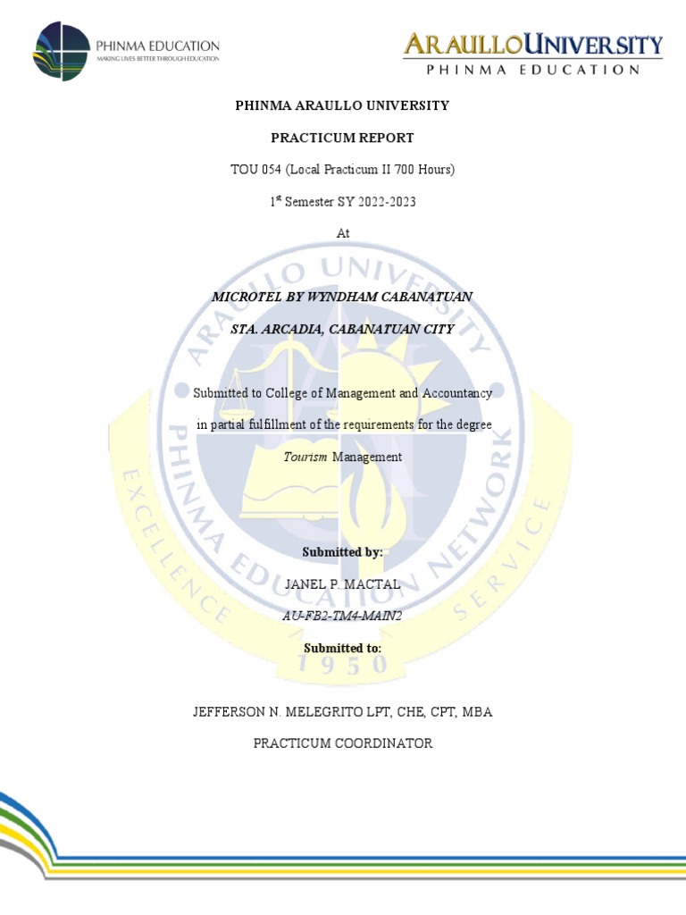 Practicum Report Janel | PDF | Housekeeping