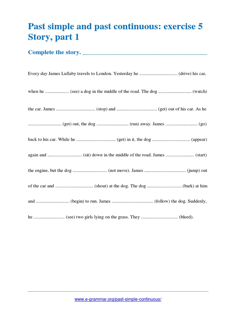 Past Simple Continuous Story Exercise 5 | PDF