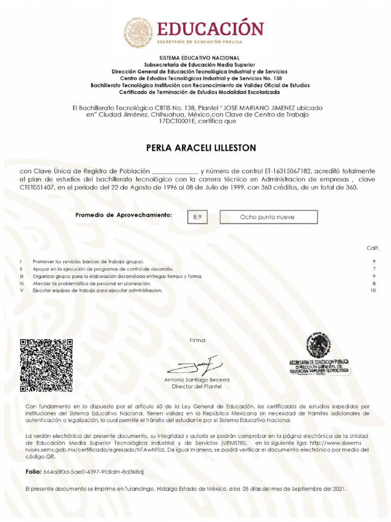 Cbtis 138 Lilleth Chihuahua | PDF