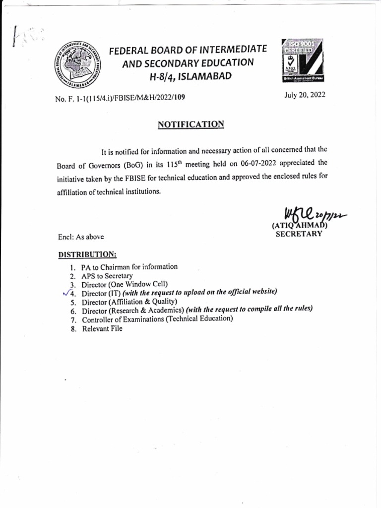 Notification Rules For Affi Tech Institutions | PDF | Master Of Science ...