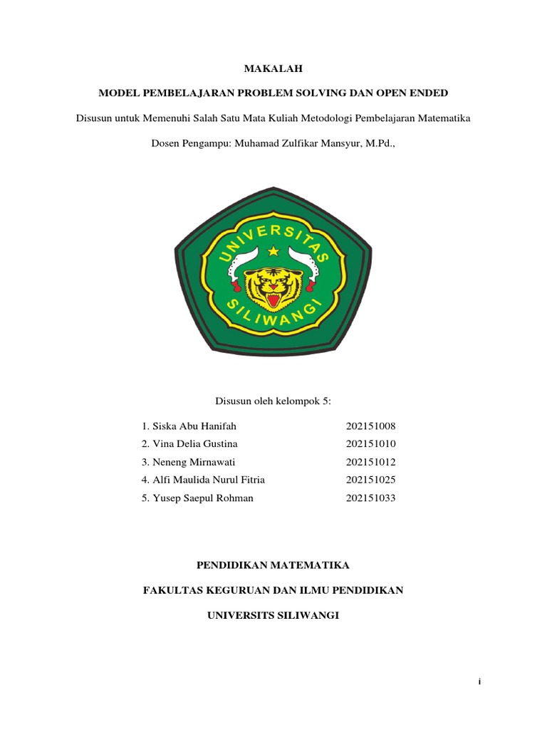 Makalah Kelompok 5 Problem Solving Dan Open Ended | PDF