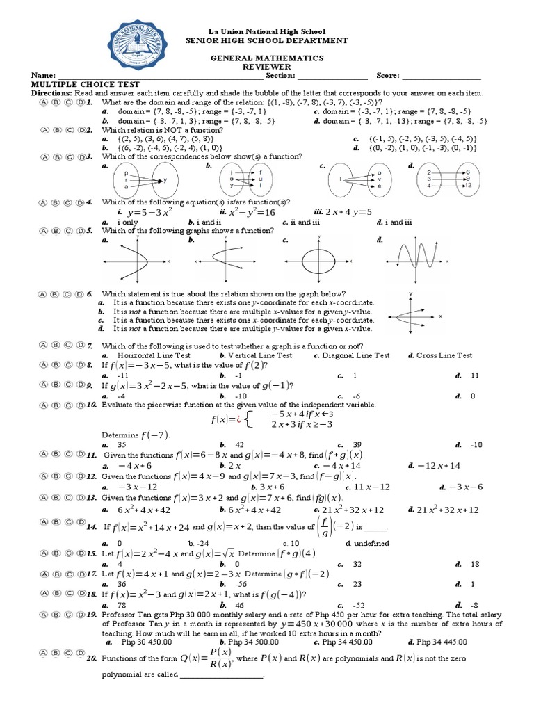 General Mathematics Reviewer | PDF