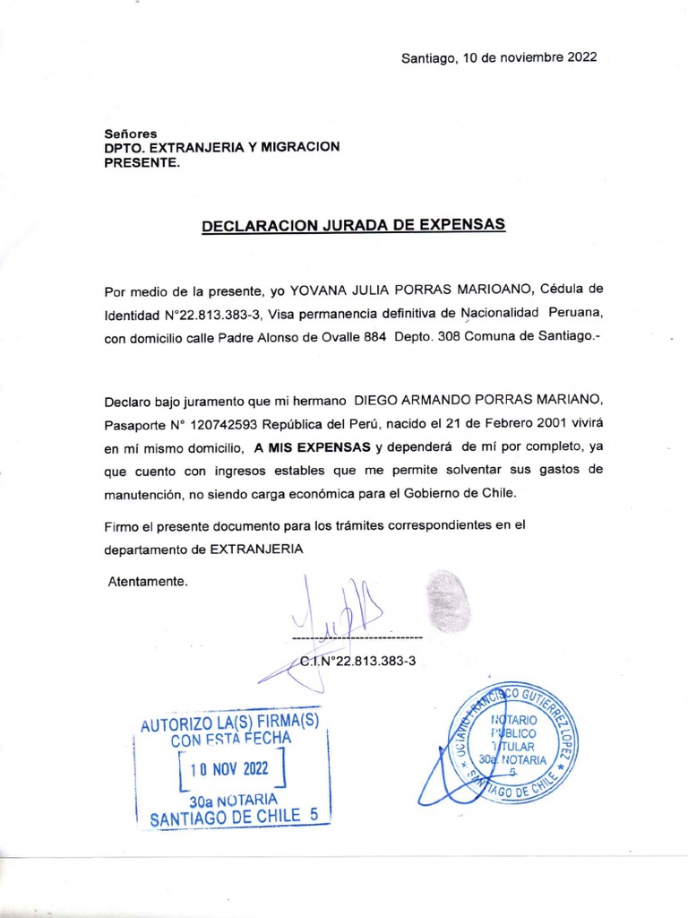 Declaracion Jurada de Expensas | PDF