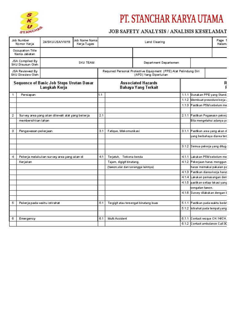 Jsa-24 - Land Clearing Mess Sku | PDF
